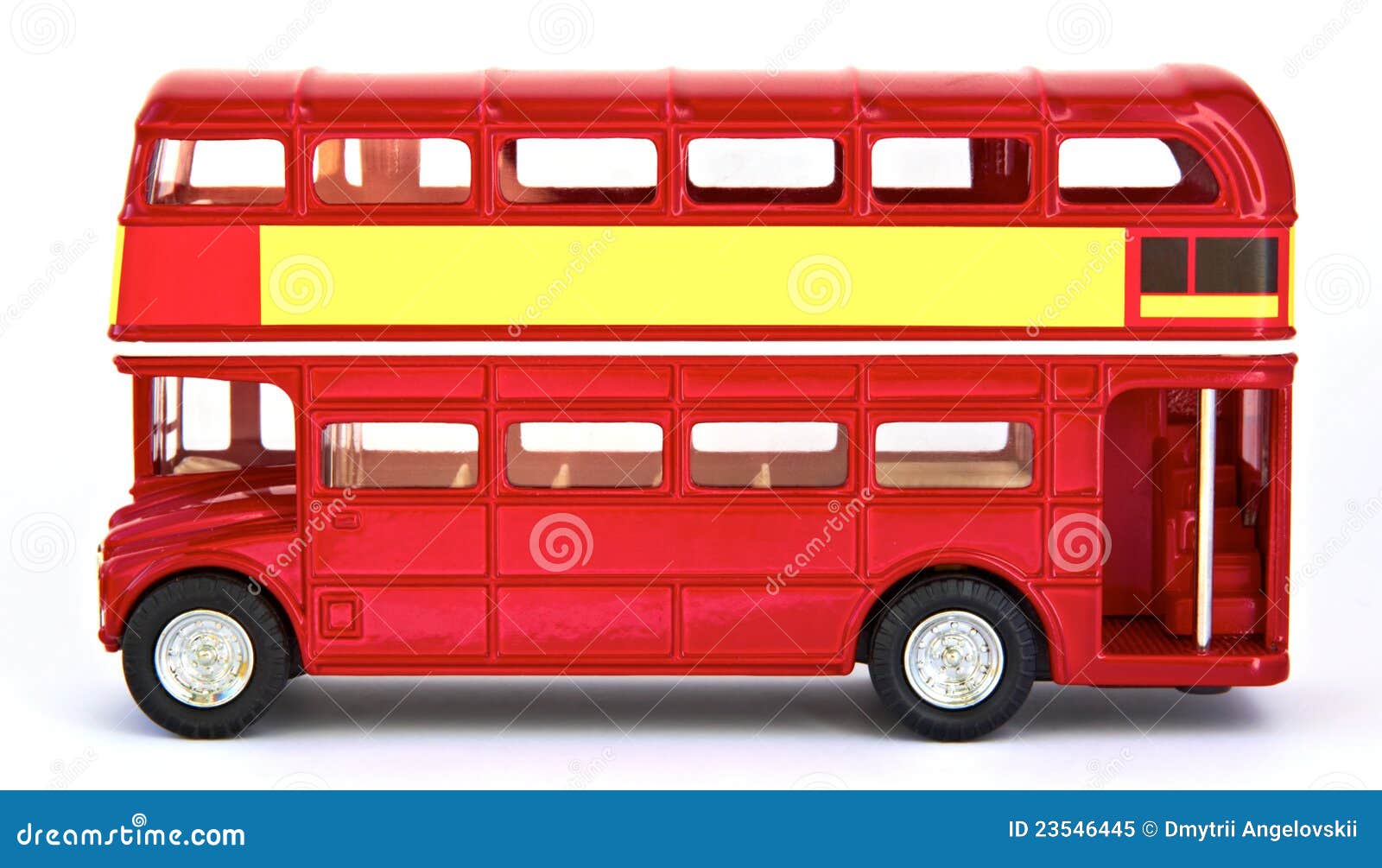 Bright Red Isolated English Bus Stock Image - Image of dimensional ...