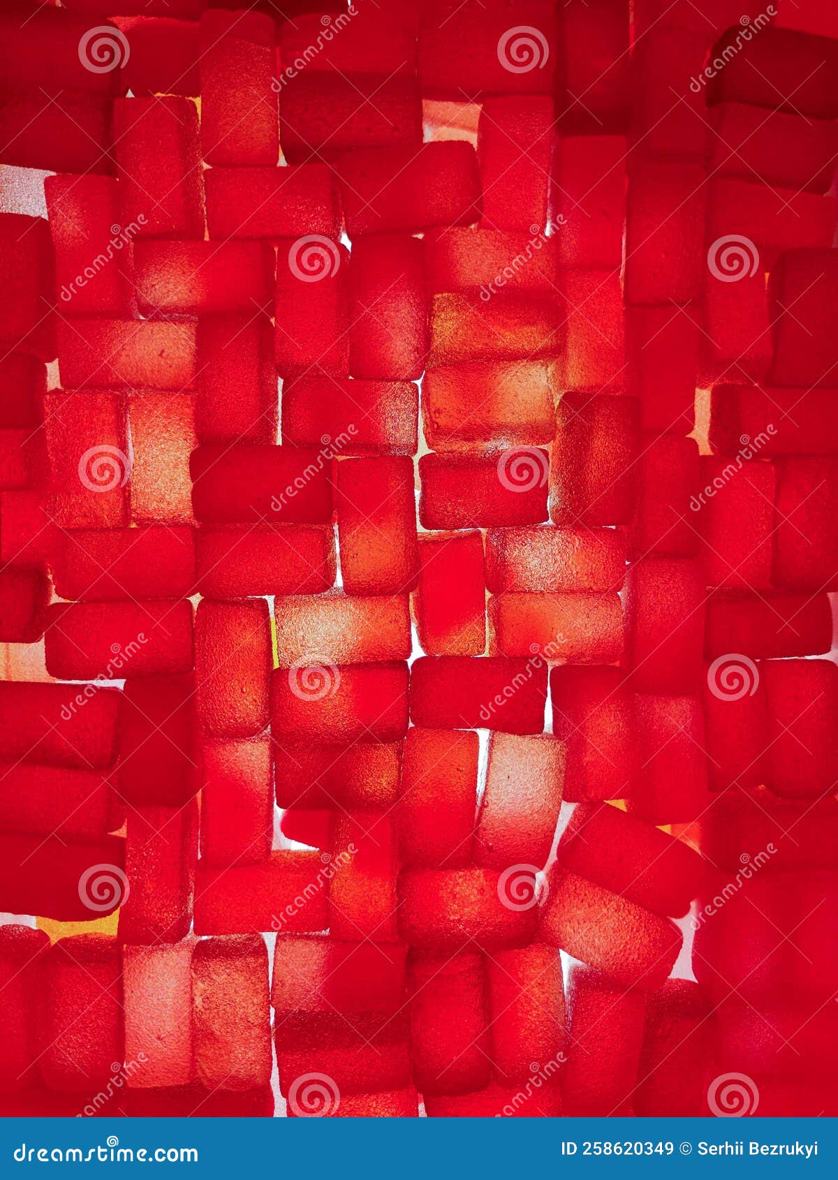 Bright Red Jelly Candies of a Rectangular Shape All Over the Background ...