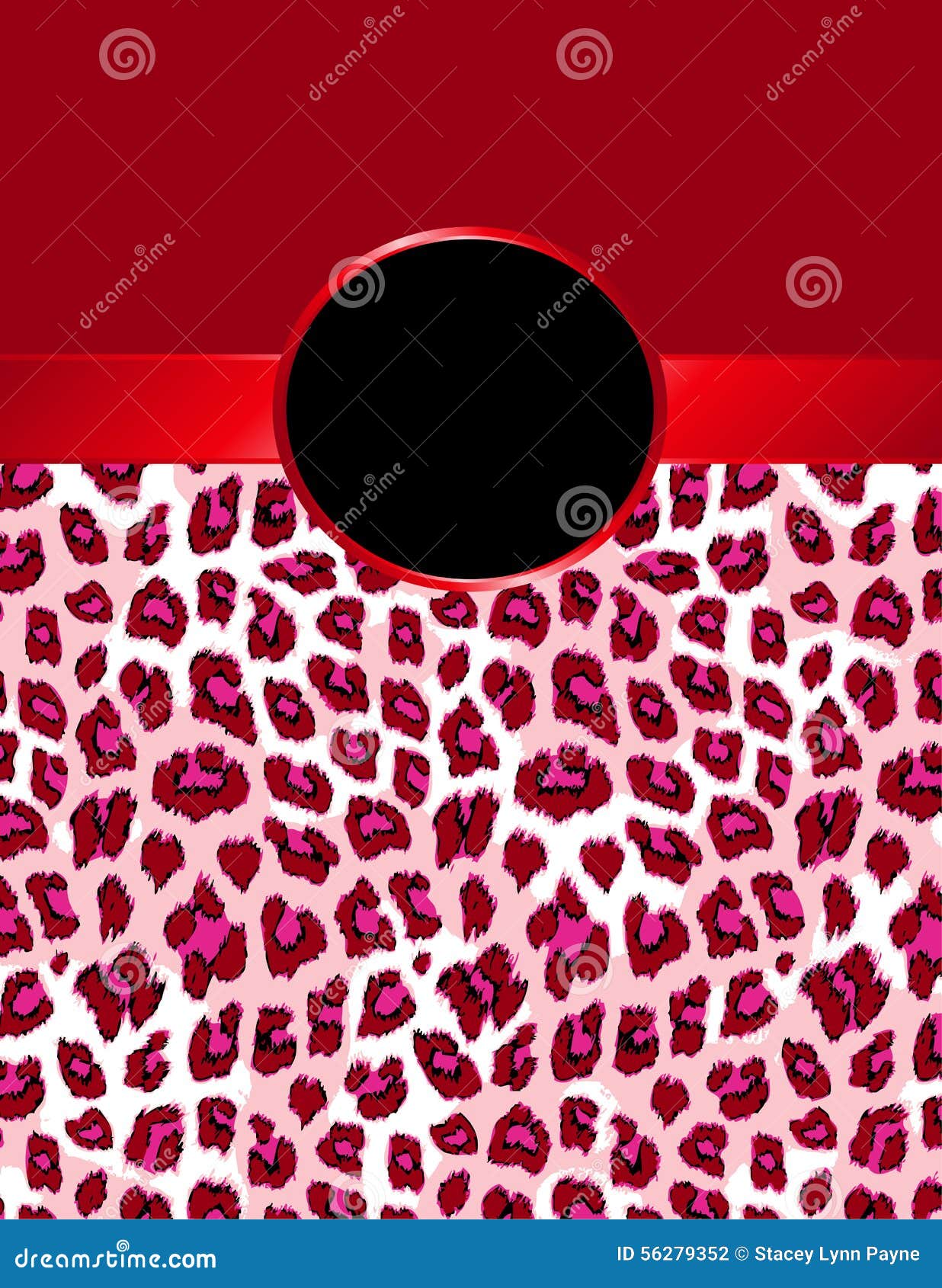 Bright Red Leopard Print with Rosette Stock Vector - Illustration of ...