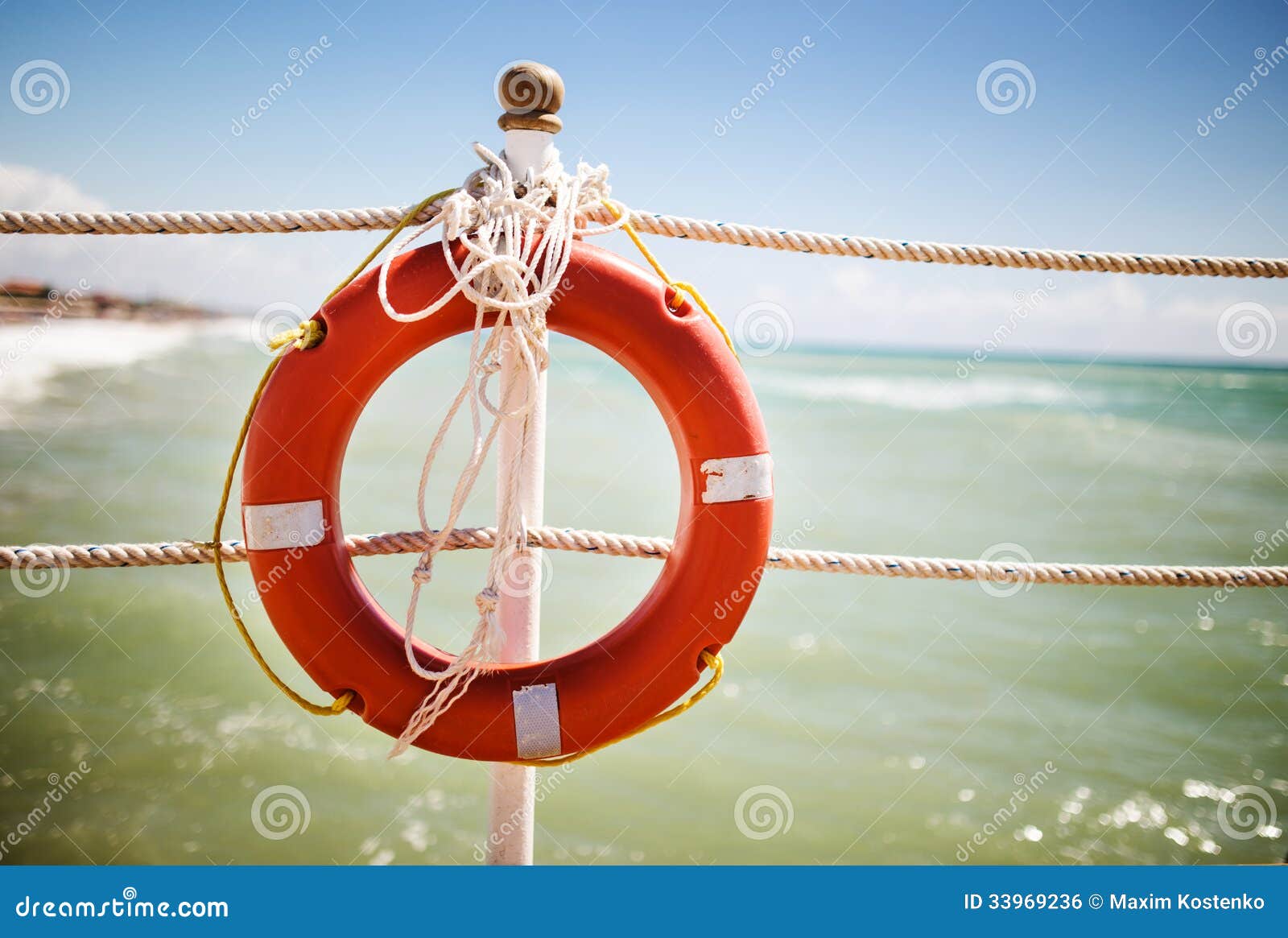 Bright red lifebuoy stock photo. Image of insurance, protection - 33969236