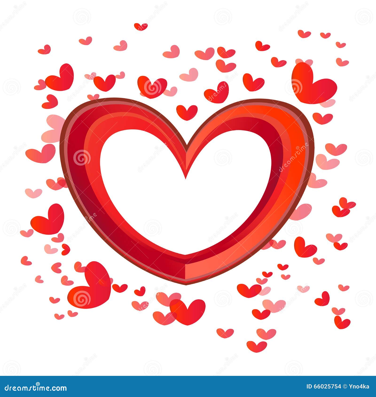 Bright Red Love hearts stock illustration. Illustration of single ...