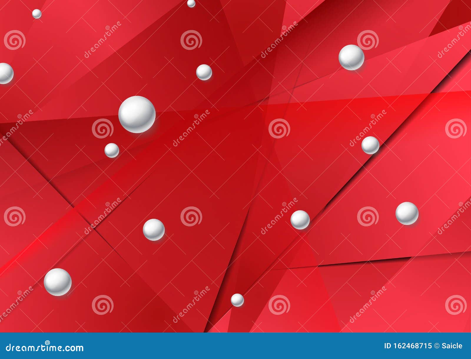 Bright Red Low Poly Abstract Background with Circle Beads Stock Vector ...