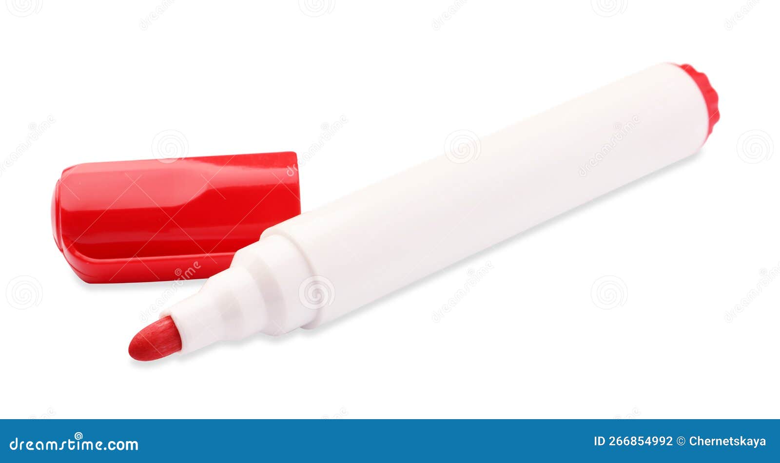 Bright Red Marker Isolated on White. School Stationery Stock Photo ...