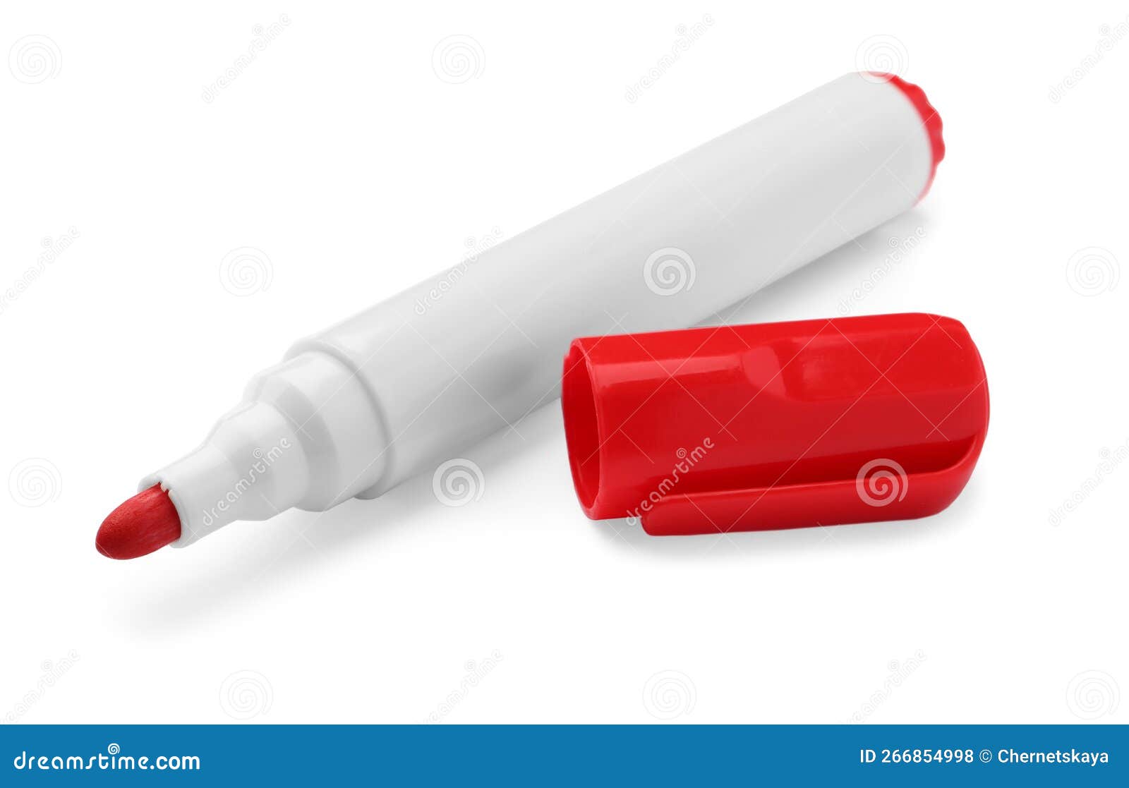 Bright Red Marker Isolated on White. School Stationery Stock Photo ...