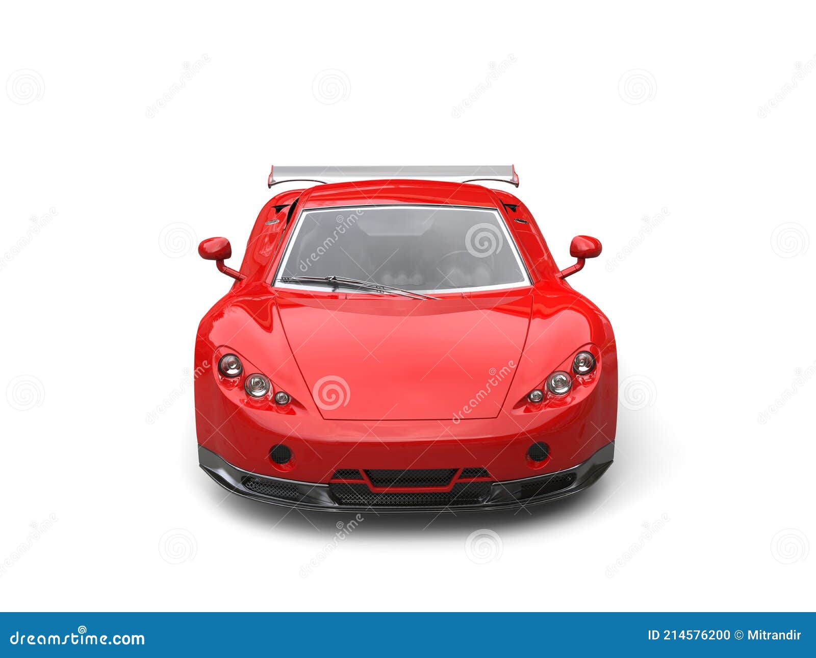 Bright Red Modern Concept Supercar - Front View Stock Illustration ...
