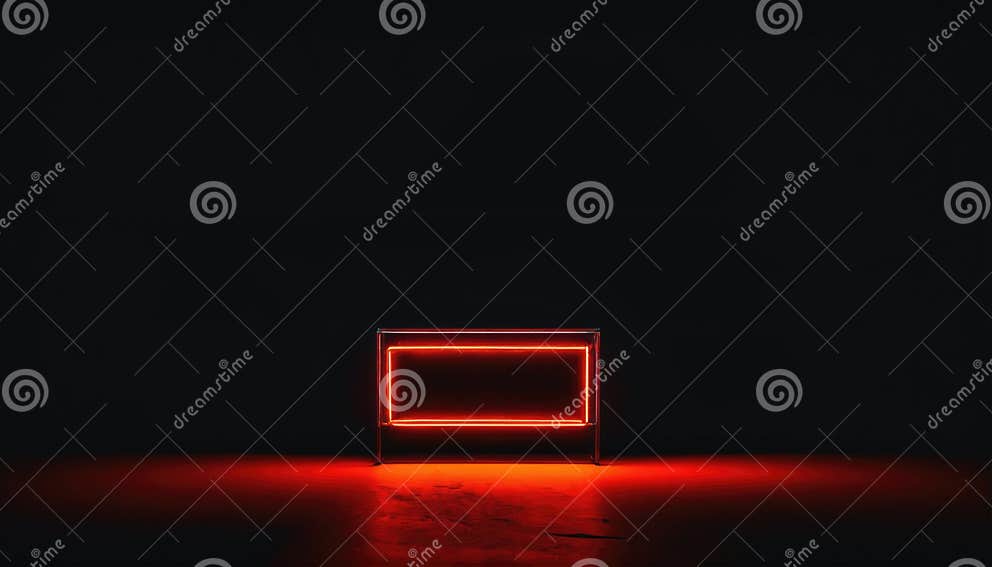 Bright Red Neon Light on a Dark Background Creates a Striking Visual ...