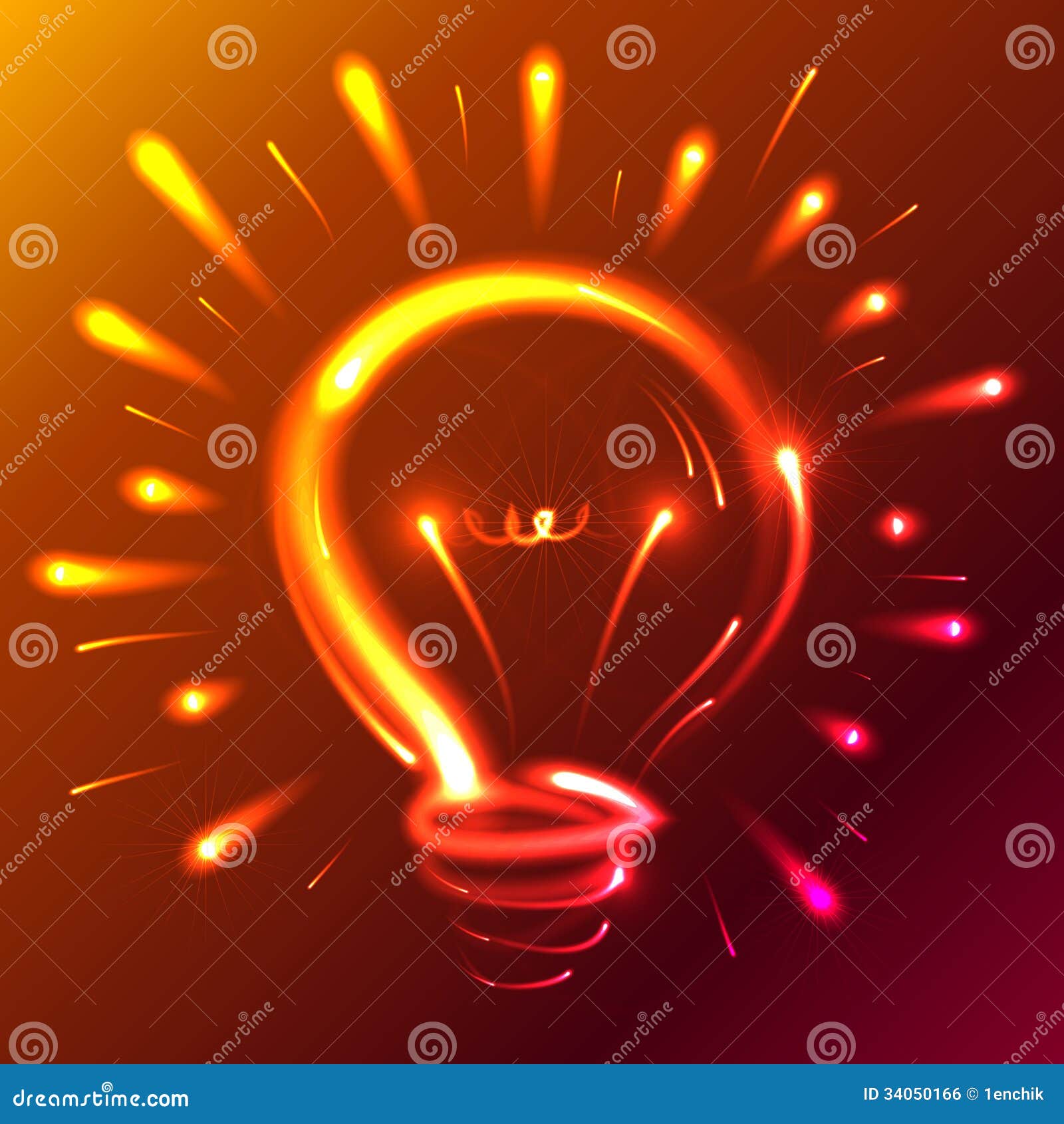Bright Red Neon Lights Abstract Bulb Stock Vector - Illustration of ...