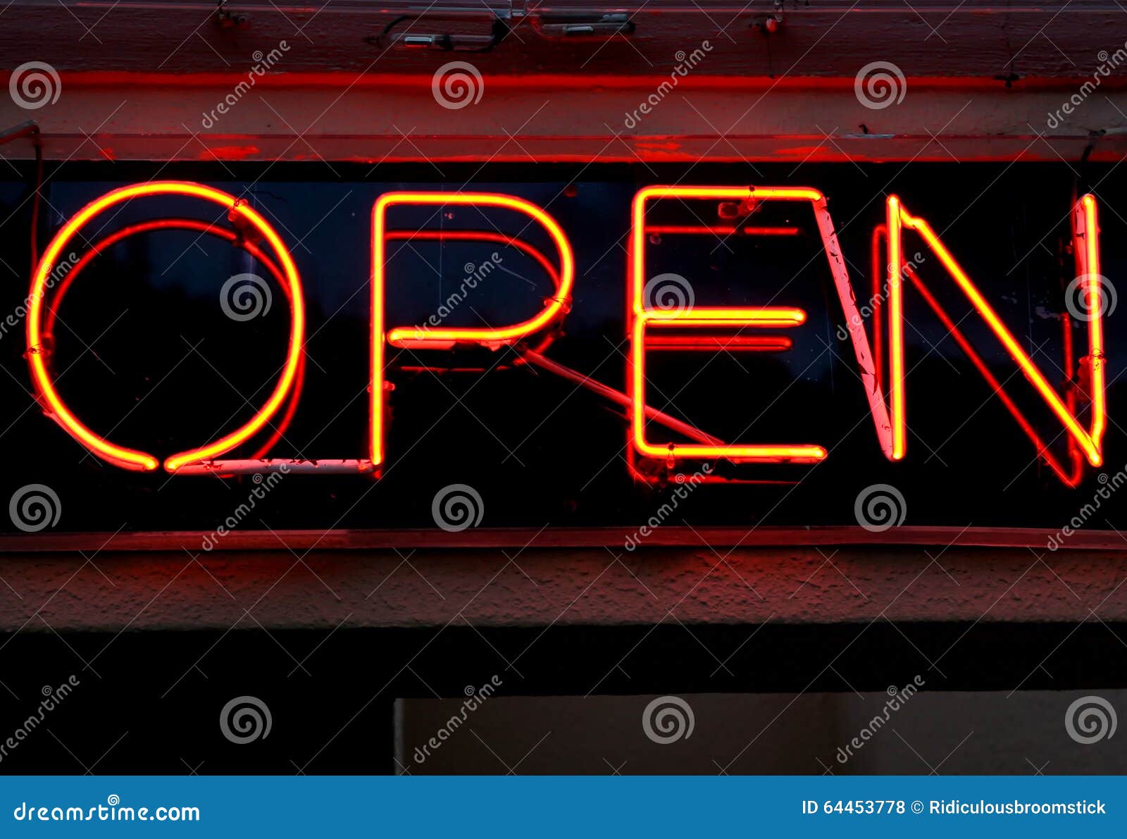 Bright Red and Orange Open Sign Stock Photo - Image of electric, bright ...