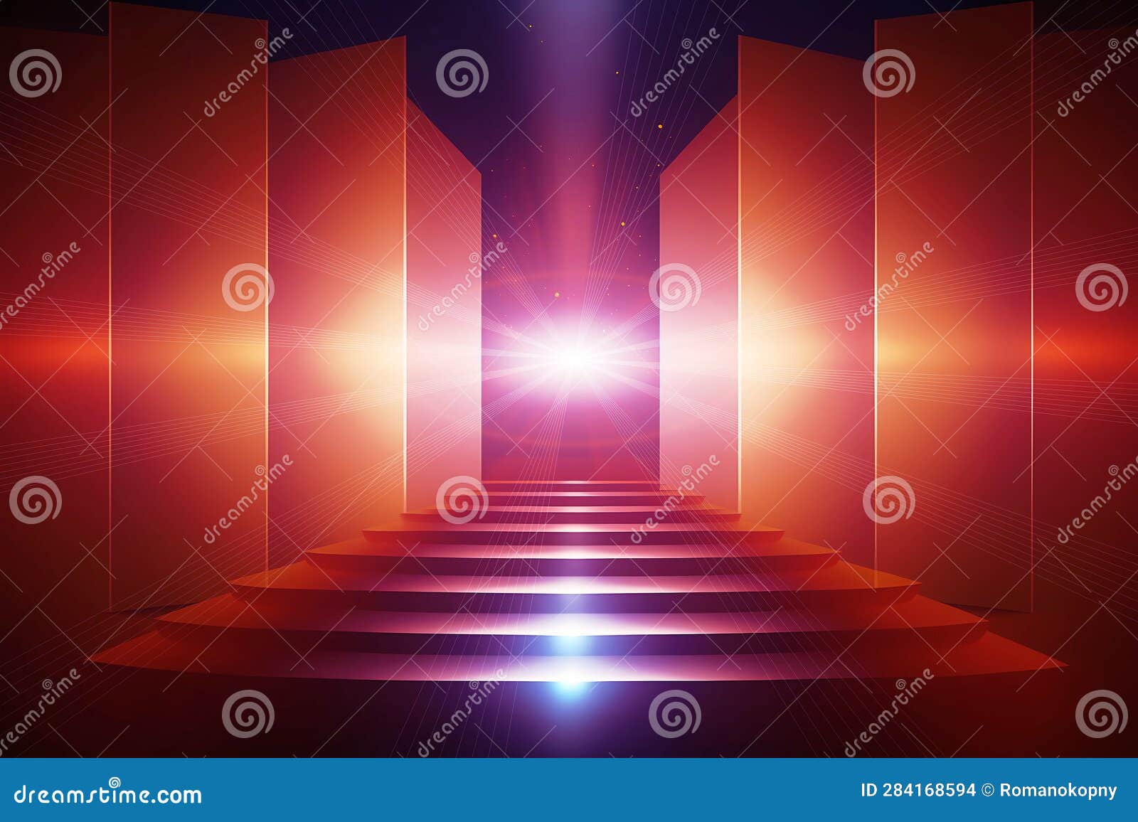 Bright Red Podium with Ladder for Awards. AI Generated Stock ...