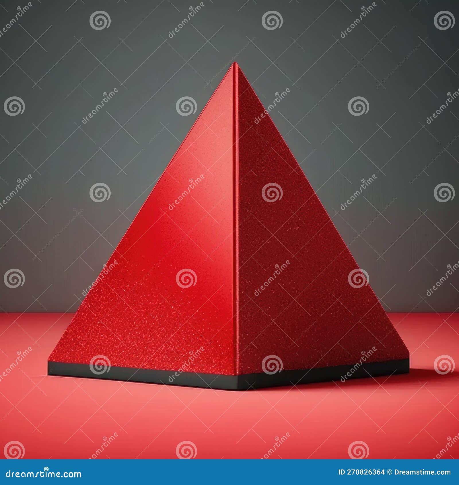 Bright Red Pyramid with Smooth Surfaces Crafted from Granite Podium ...