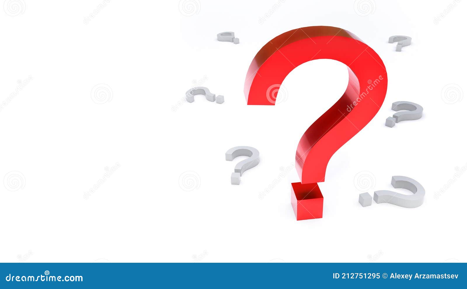 Bright Red Question Mark Rises Aboe the Gray Characters on a Light ...