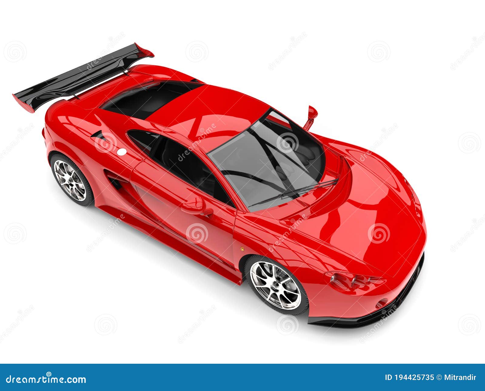 Bright Red Race Super Car - Top Down View Stock Illustration ...
