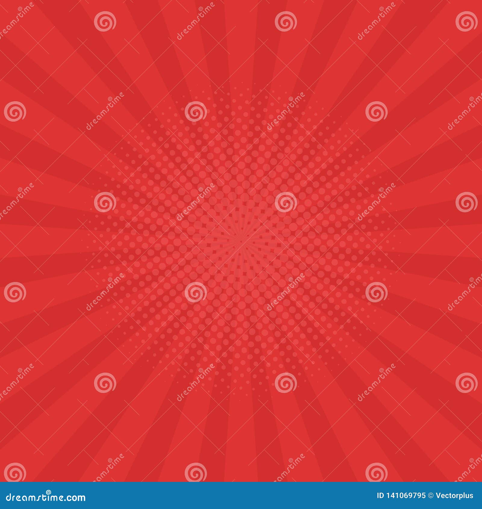Bright Red Rays Background. Comics, Pop Art Style Stock Illustration ...