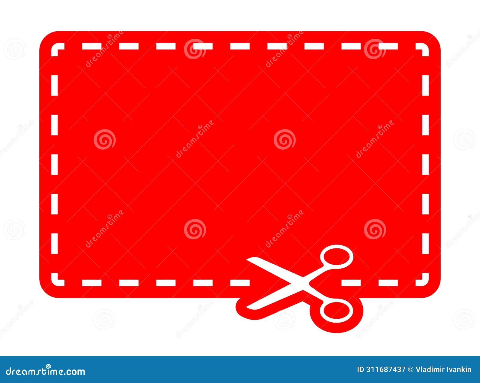 Bright Red Rectangular Sticker Outlined Stock Vector - Illustration of ...
