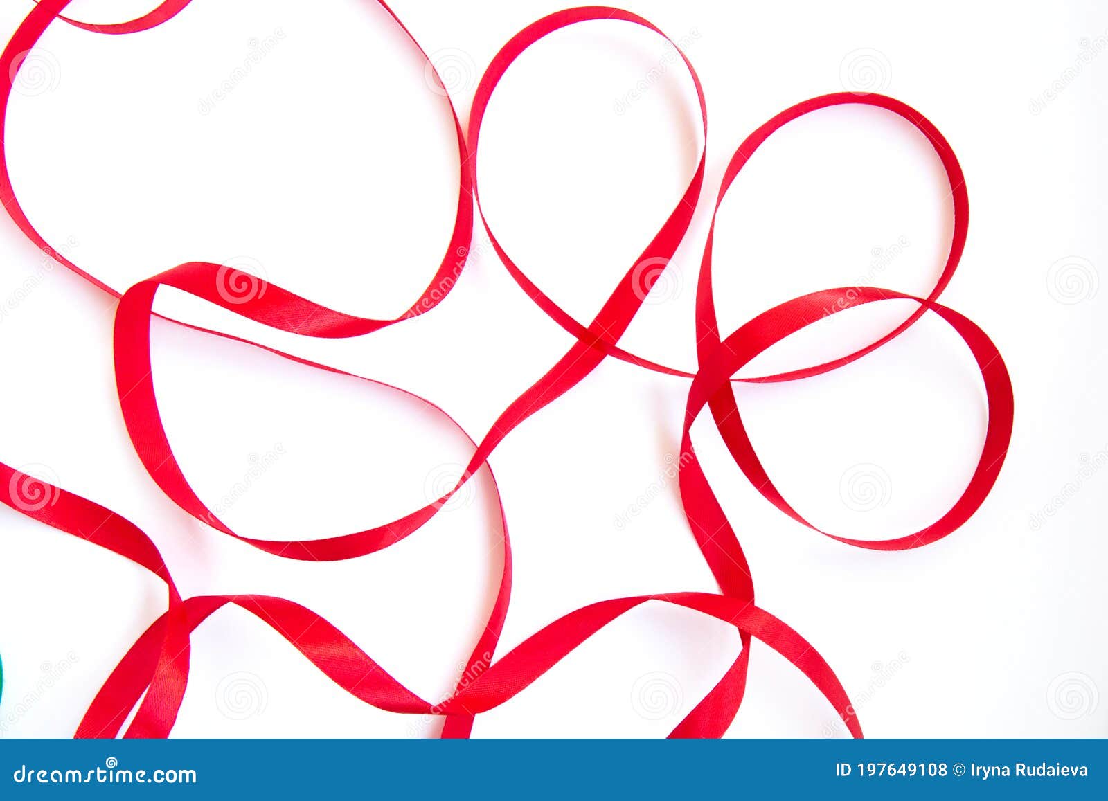 Bright Red Ribbon Isolated on White Background Stock Photo - Image of ...