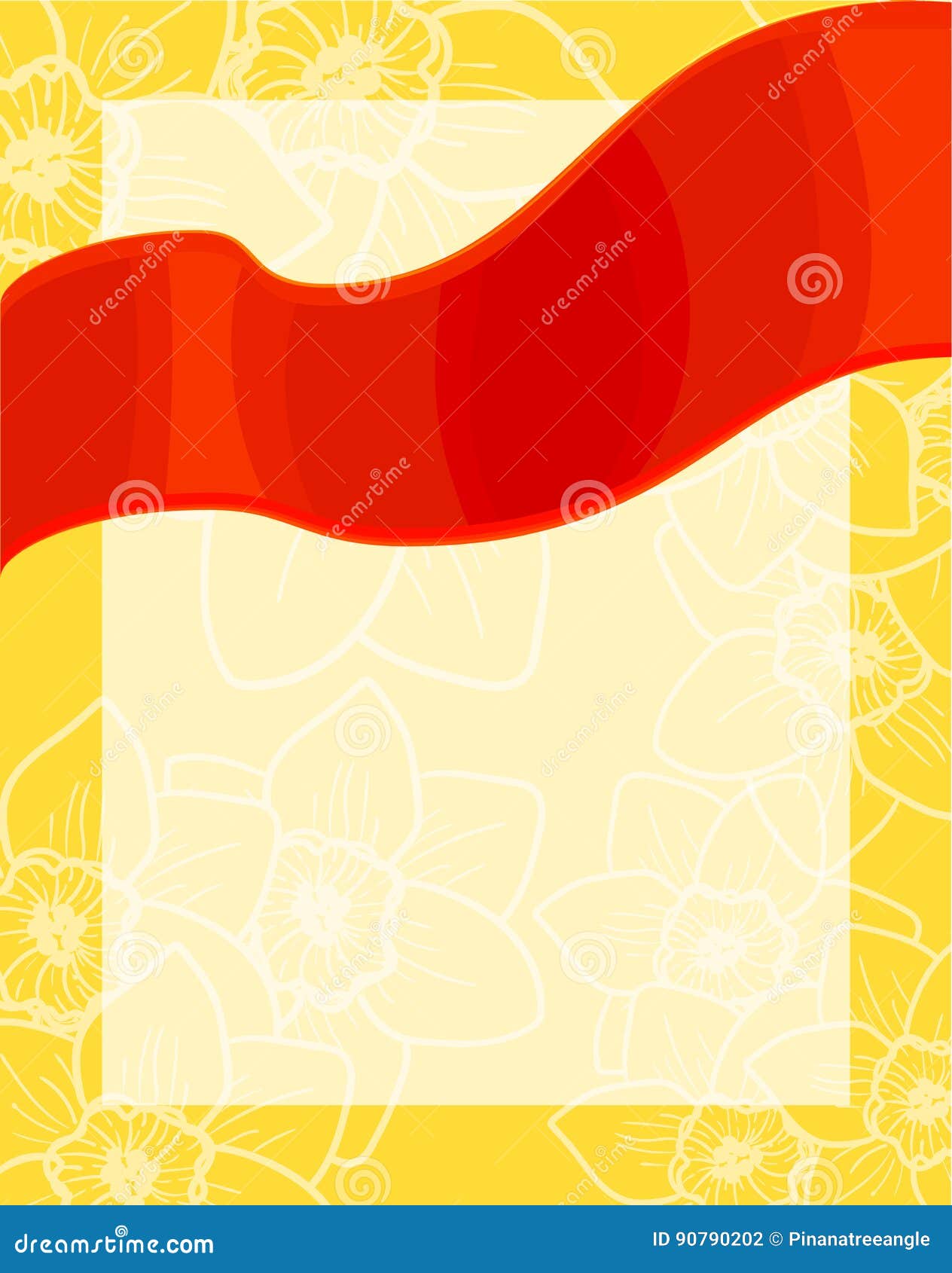 Bright Red Ribbon, Spring Background Stock Illustration - Illustration ...