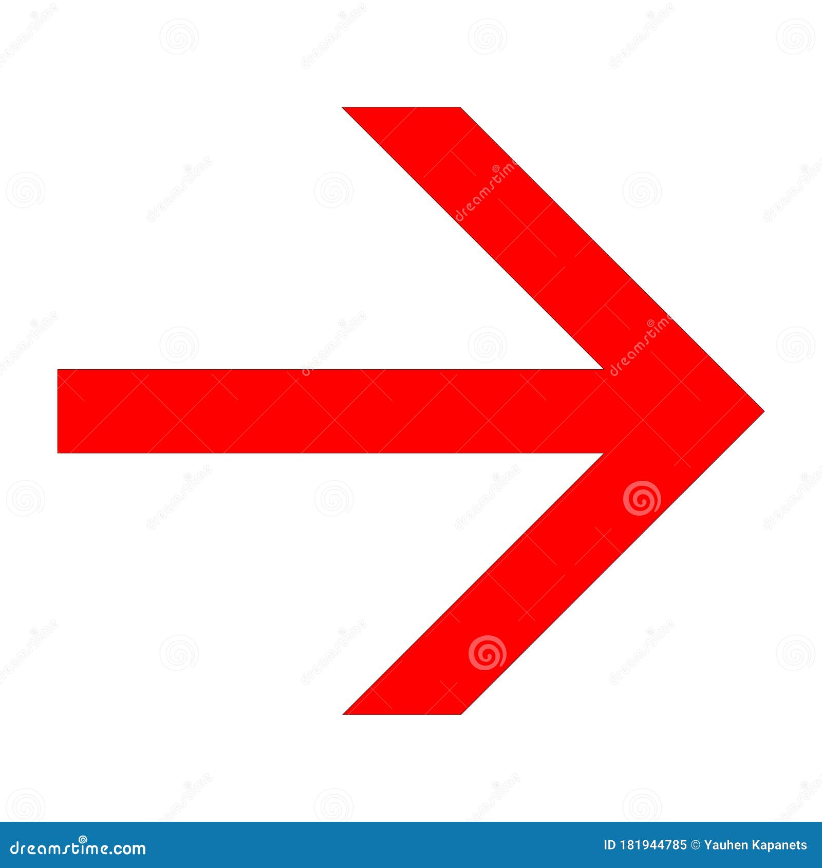 Bright Red Right Arrow Icon on White Background Stock Vector ...