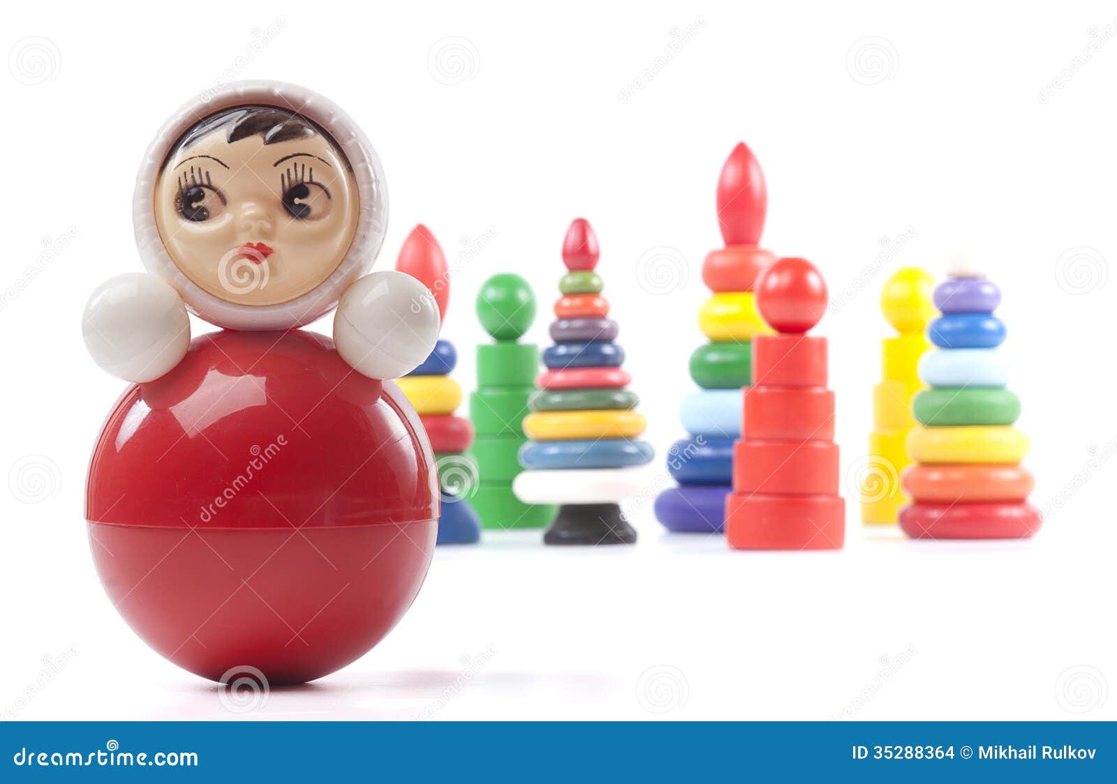 Bright red roly-poly toy stock photo. Image of domestic - 35288364