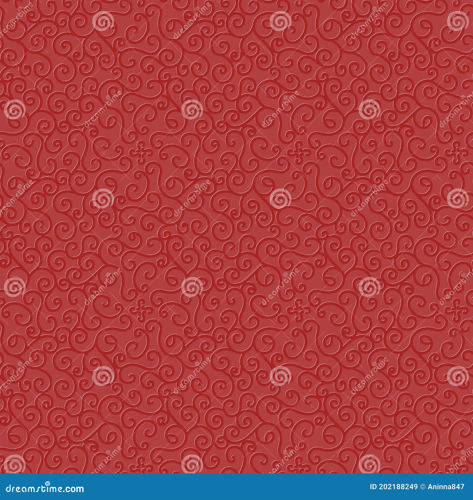 Bright Red Seamless Vector Pattern with an Embossed Swirl Texture Stock ...