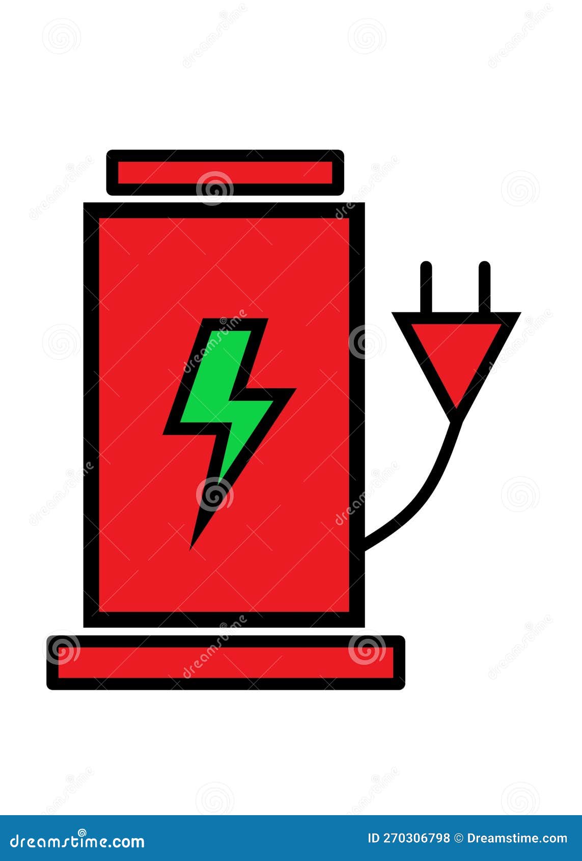 A Bright Red Simple Symbol Shape Sign of an Electrical Charging Point ...