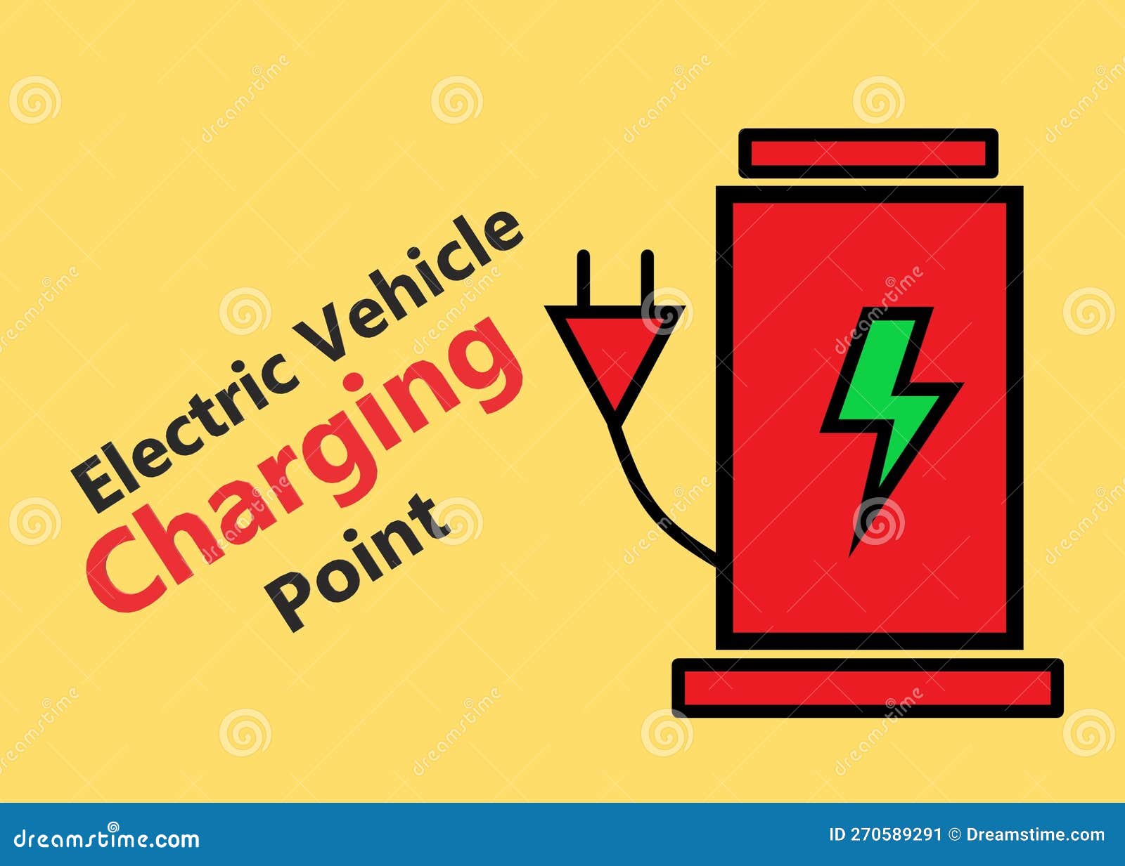 A Bright Red Simple Symbol Shape Sign of an Electrical Vehicle Charging ...