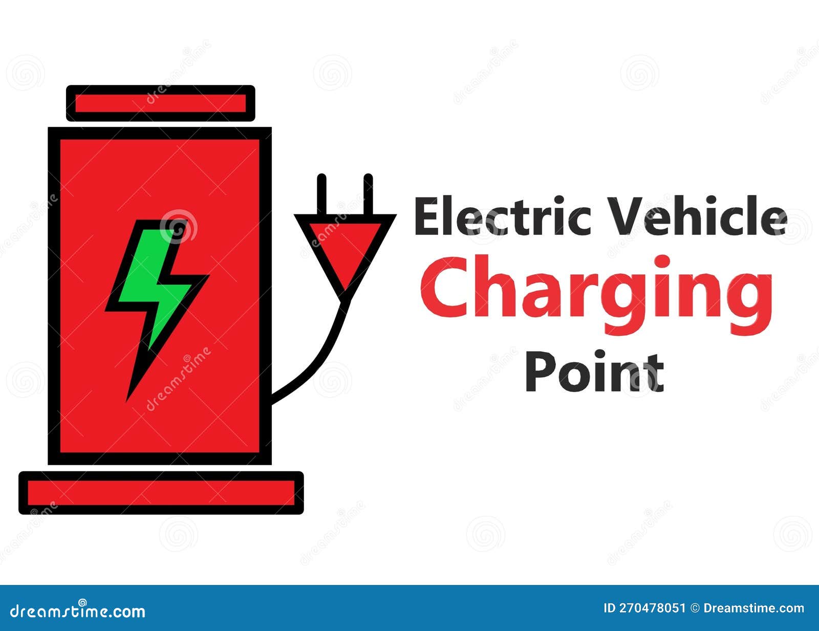 A Bright Red Simple Symbol Shape Sign of an Electrical Vehicle Charging ...