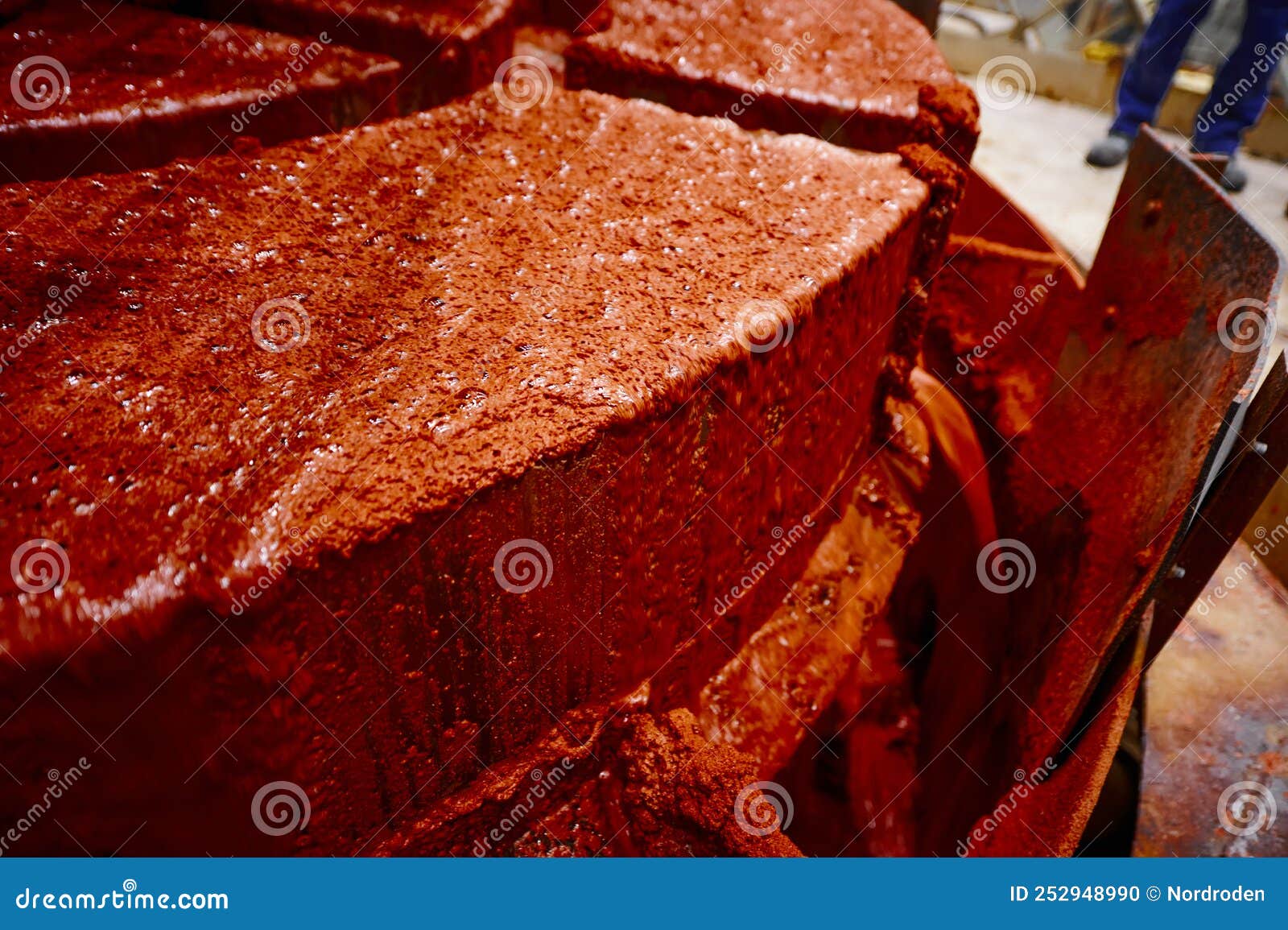 Bright Red Solid Residual of Sylvinite in Floatation Bath Stock Photo ...