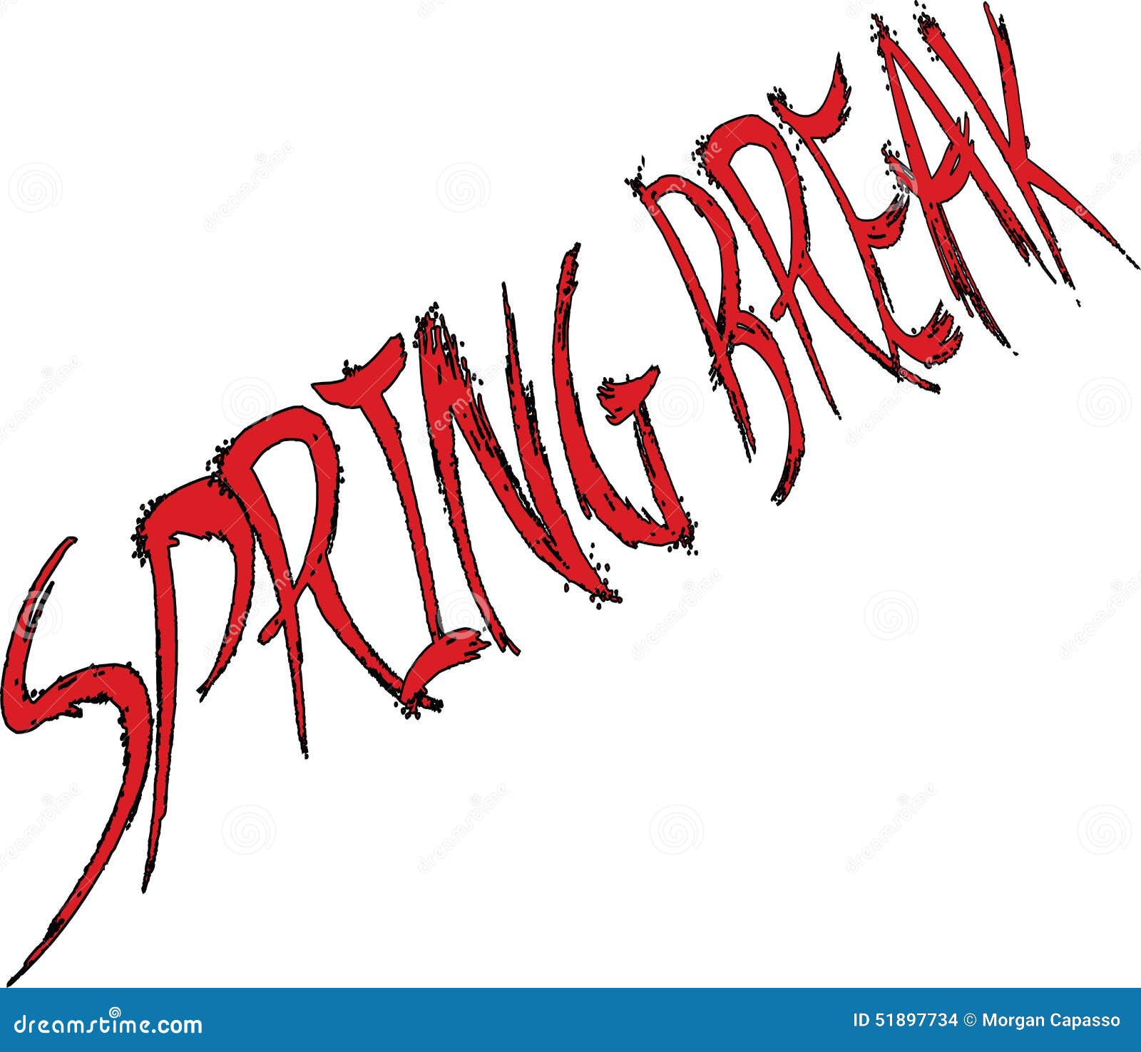 Bright Red Spring Break Words Stock Vector - Illustration of text ...