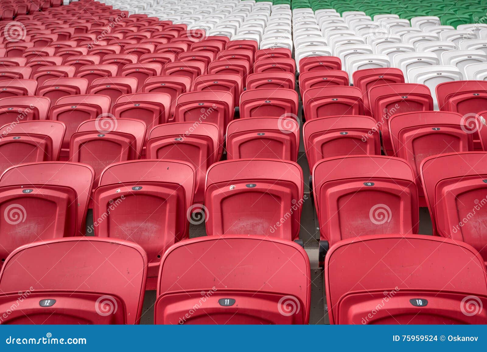 Bright red stadium seat stock photo. Image of liverpool - 75959524