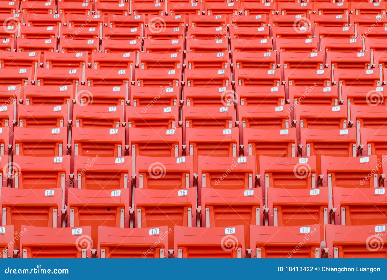 Bright red stadium seats stock photo. Image of outdoors - 18413422