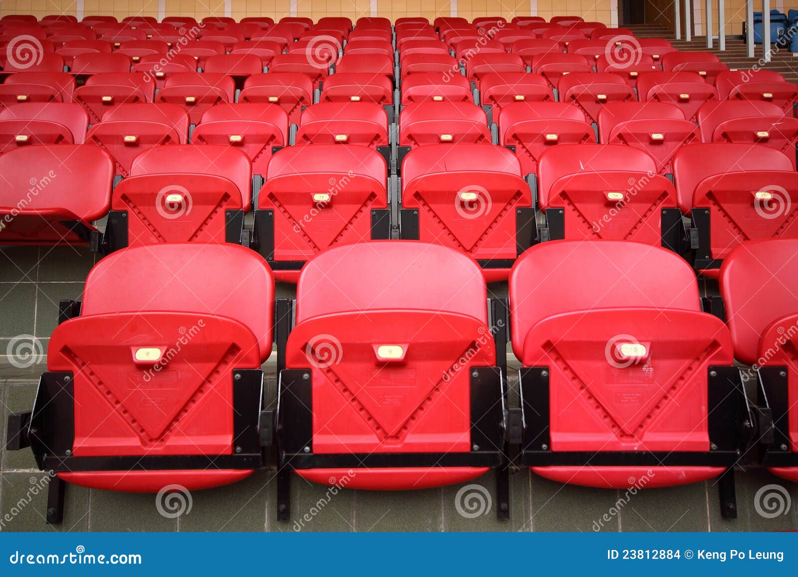 Bright red stadium seats stock photo. Image of stadium - 23812884