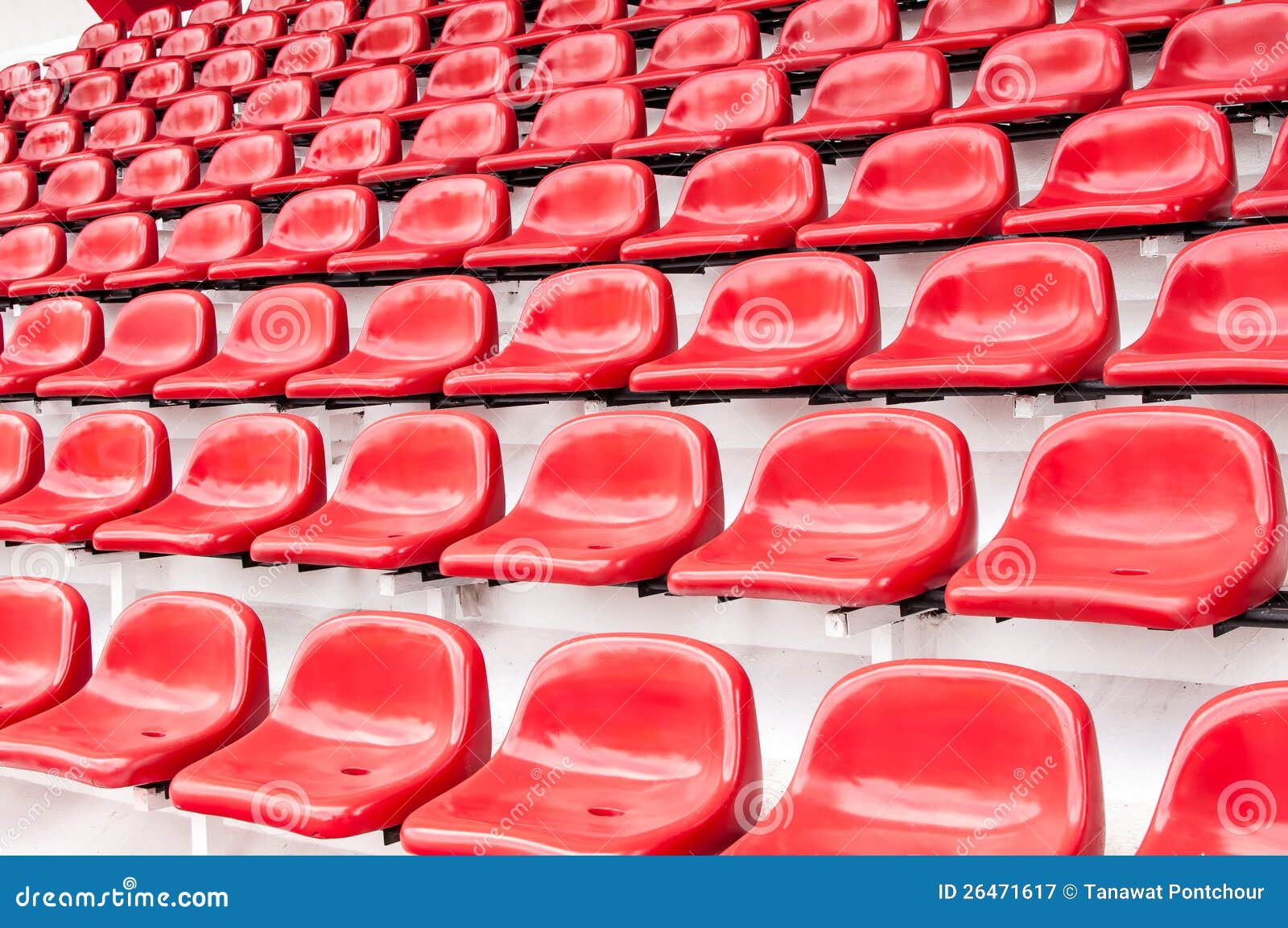 Bright red stadium seats stock image. Image of public - 26471617