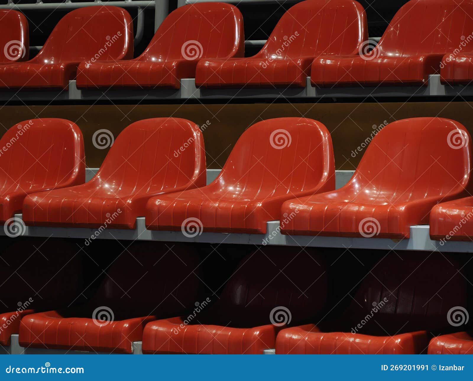 Bright Red Stadium Seats on the Stand Stock Image - Image of plastic ...
