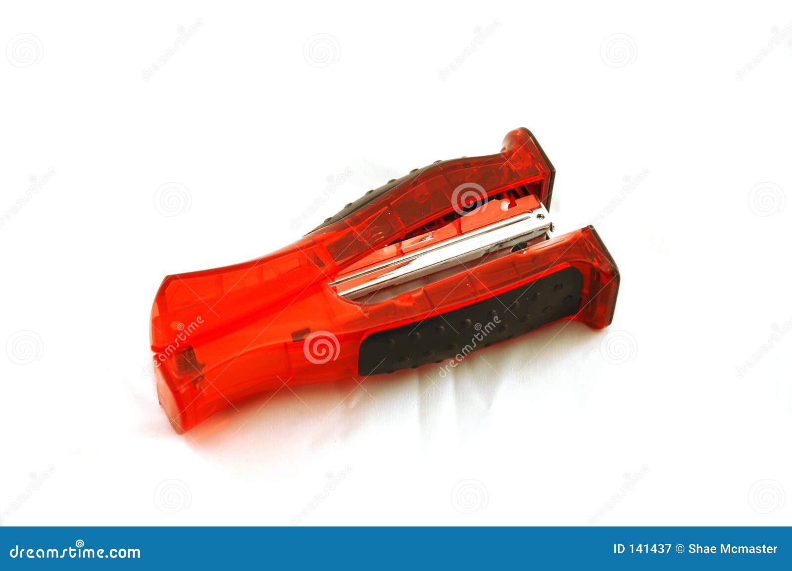 Bright Red Stapler on White Stock Image - Image of vivid, white: 141437