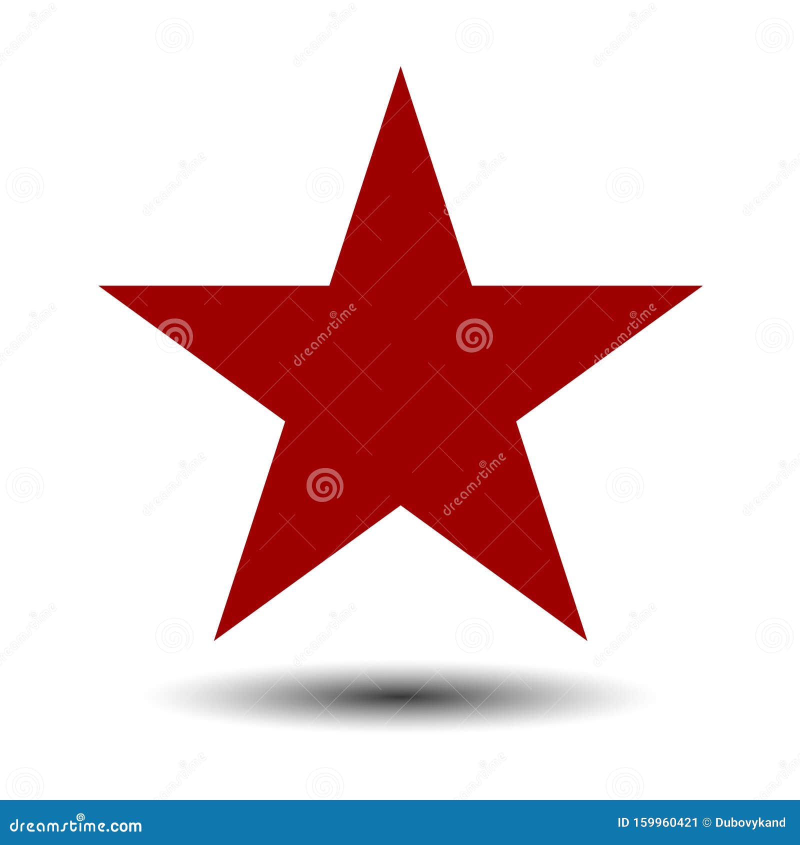 Bright Red Star with Shadow on White Background. Simple Vector ...