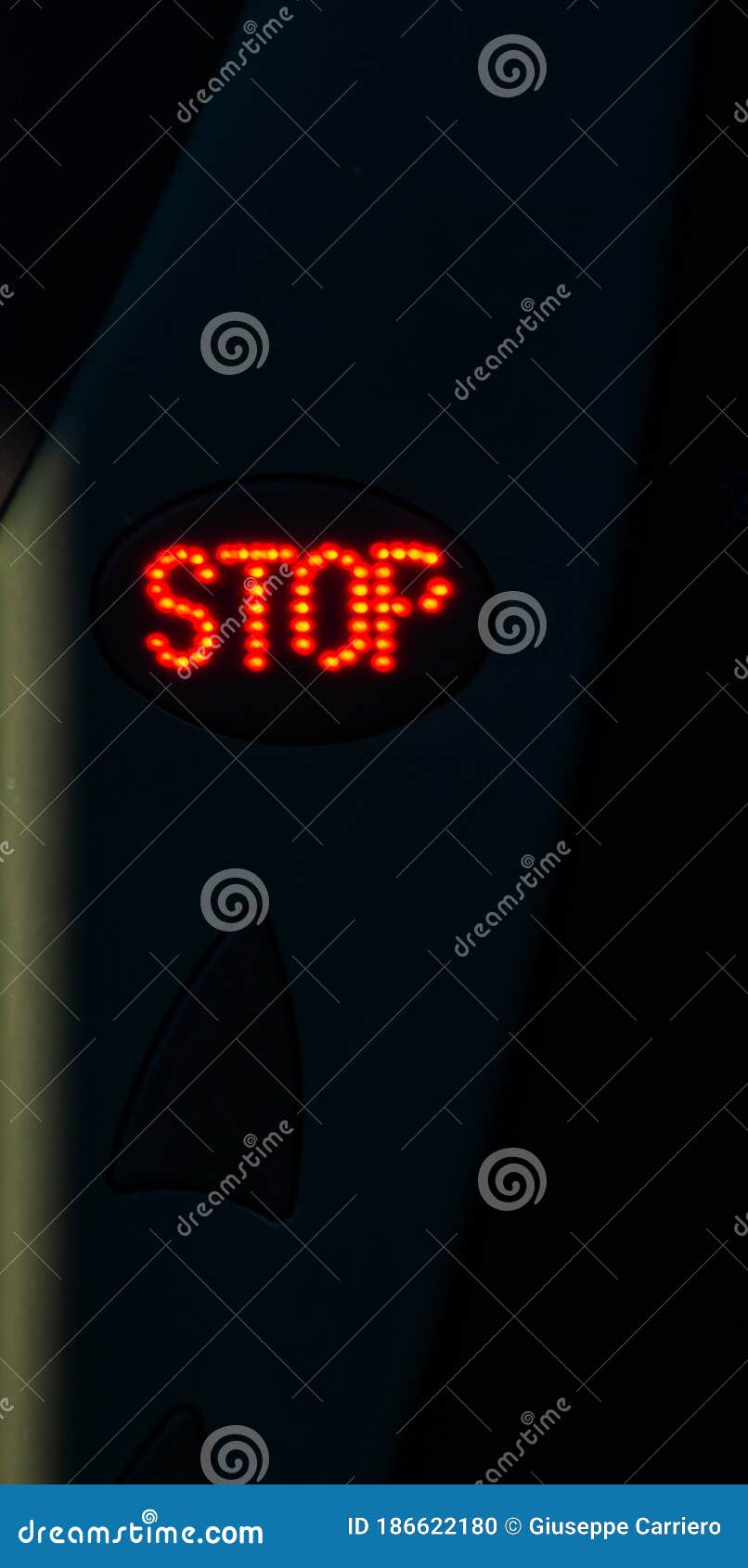 Bright Red STOP Writing on a Column. Stock Photo - Image of bright ...