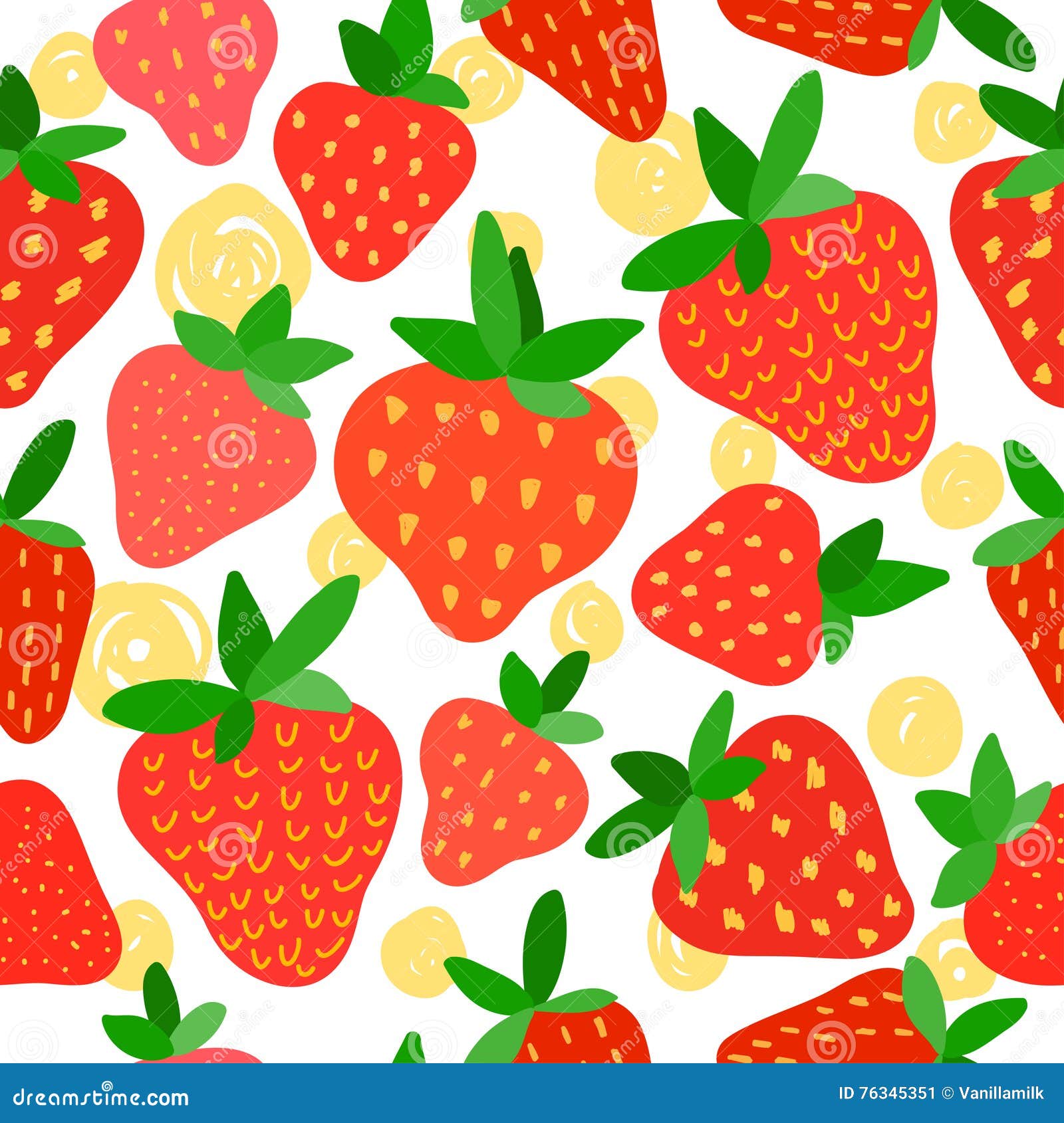 Bright Red Strawberry Seamless Pattern Background. Summer Time T Stock ...