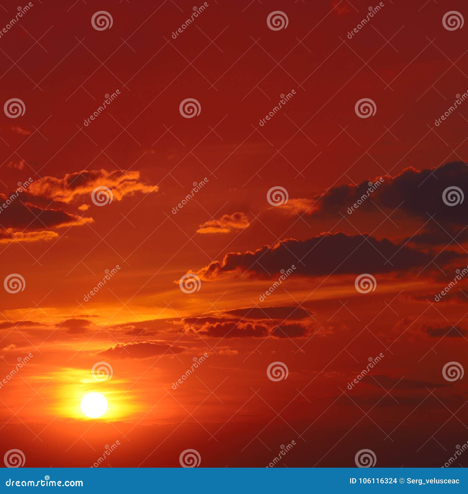 Bright red sunrise stock photo. Image of night, daybreak - 106116324