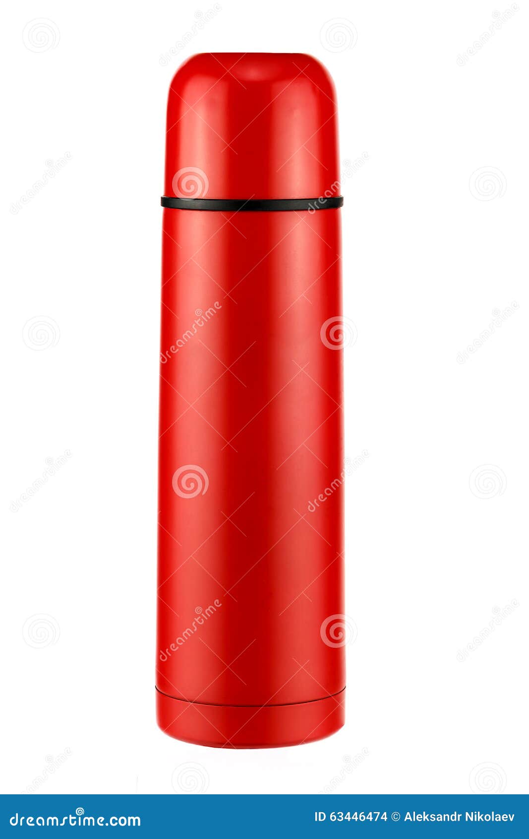 Bright red thermos stock photo. Image of steel, thermos - 63446474