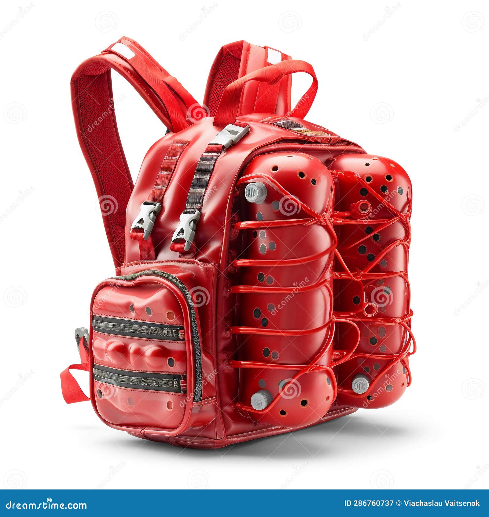 Bright Red Travel Backpack stock illustration. Illustration of bright ...