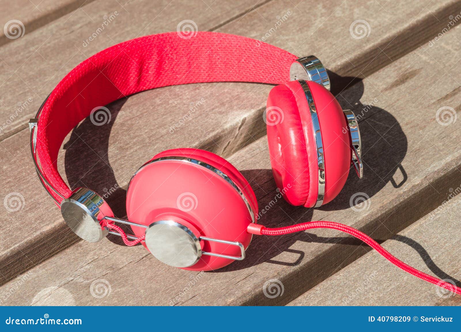 Bright Red Wired Headphones Stock Image - Image of shiny, multicolored ...