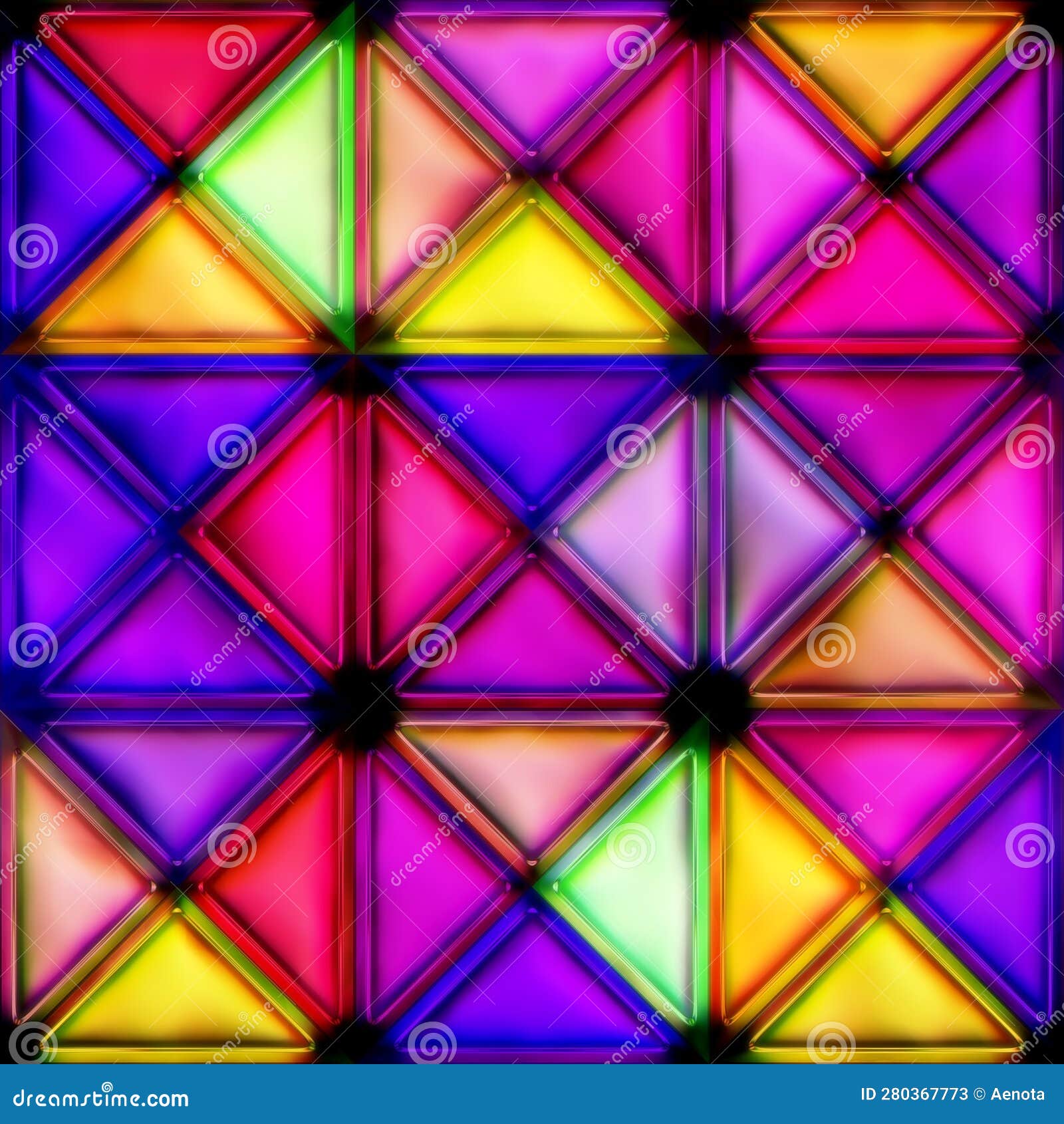 Bright Repeating Stained Glass Geometric Pattern Stock Illustration ...