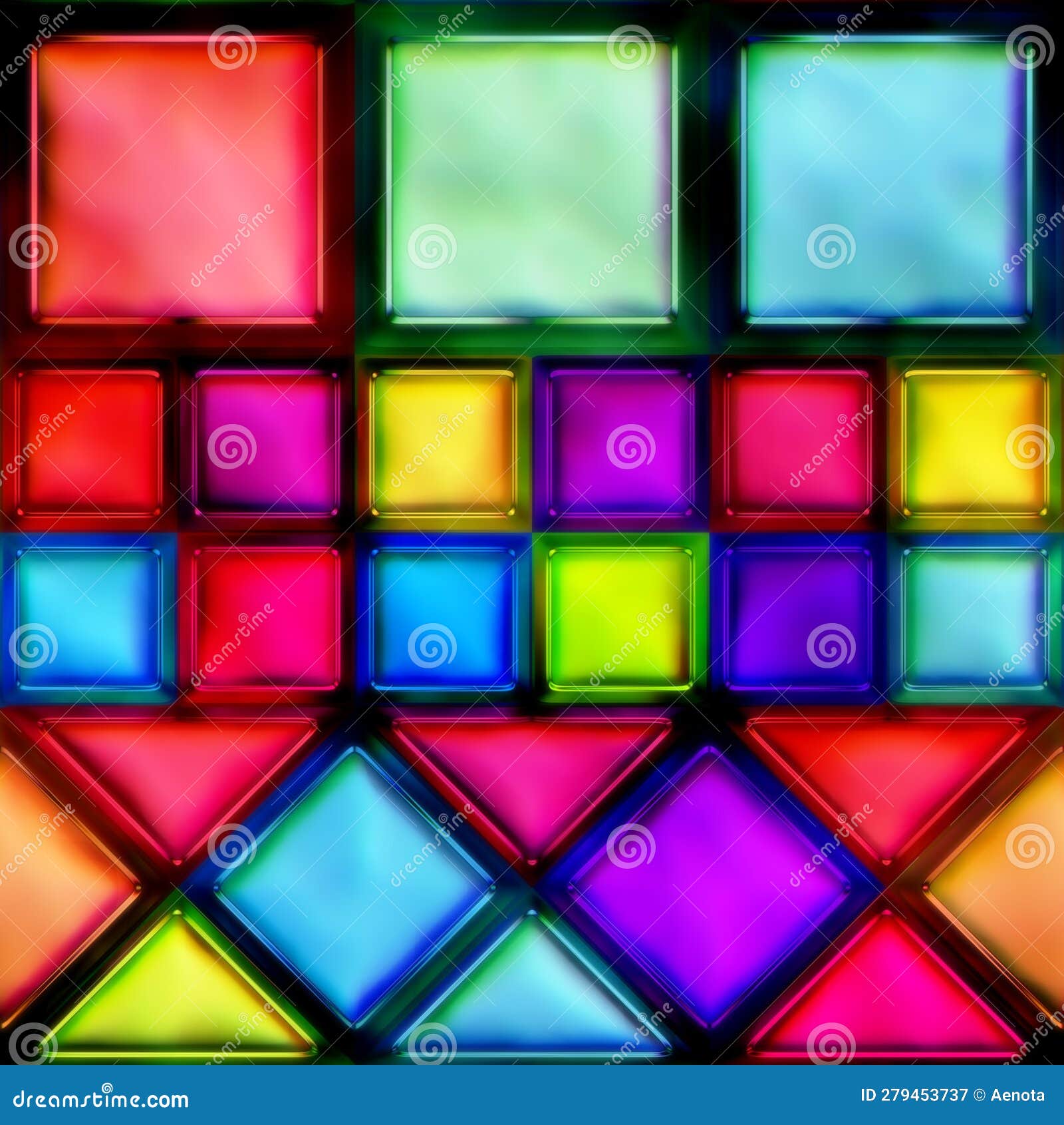 Bright Repeating Stained Glass Geometric Pattern Stock Illustration ...