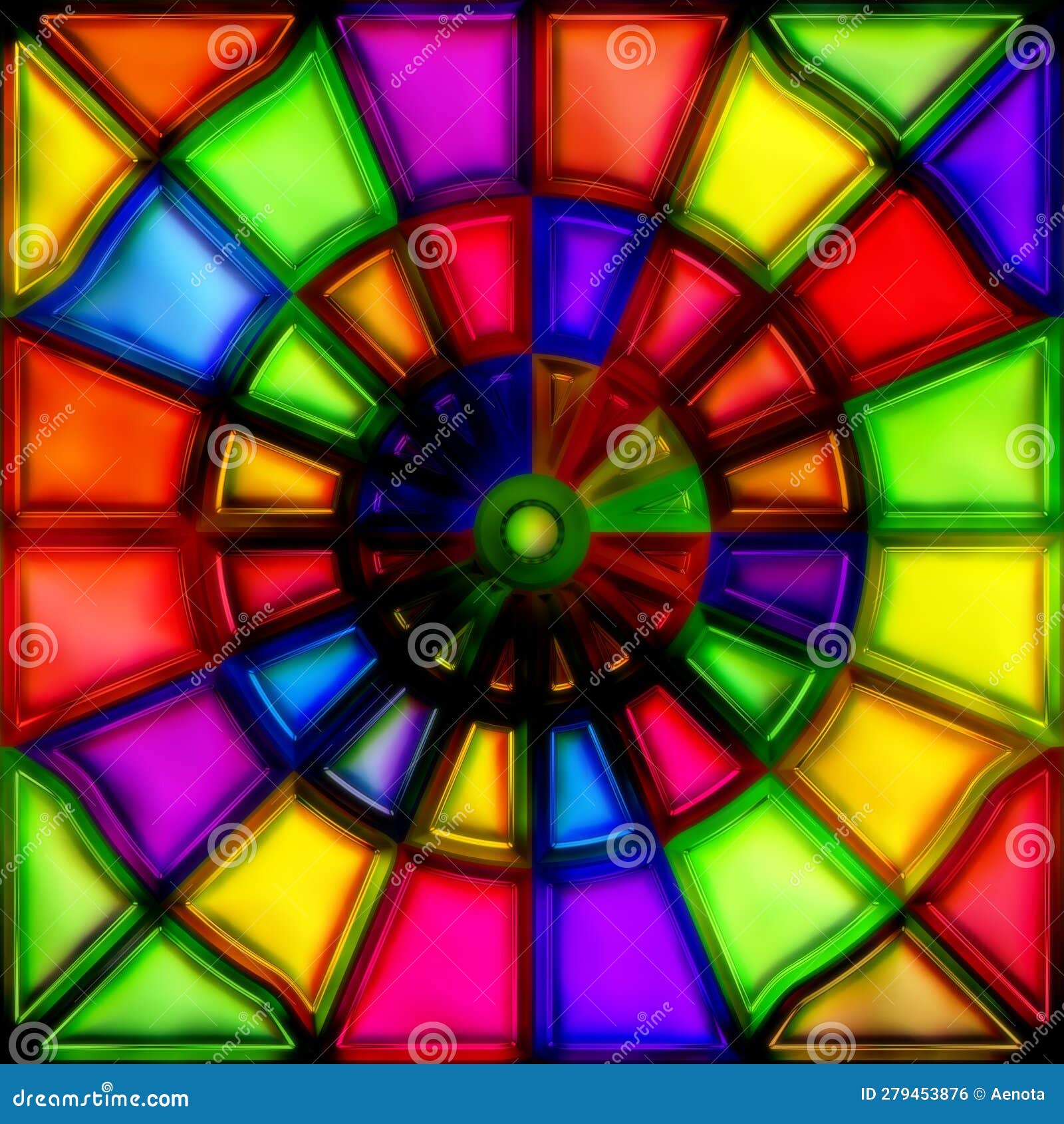 Bright Repeating Stained Glass Geometric Pattern Stock Illustration ...