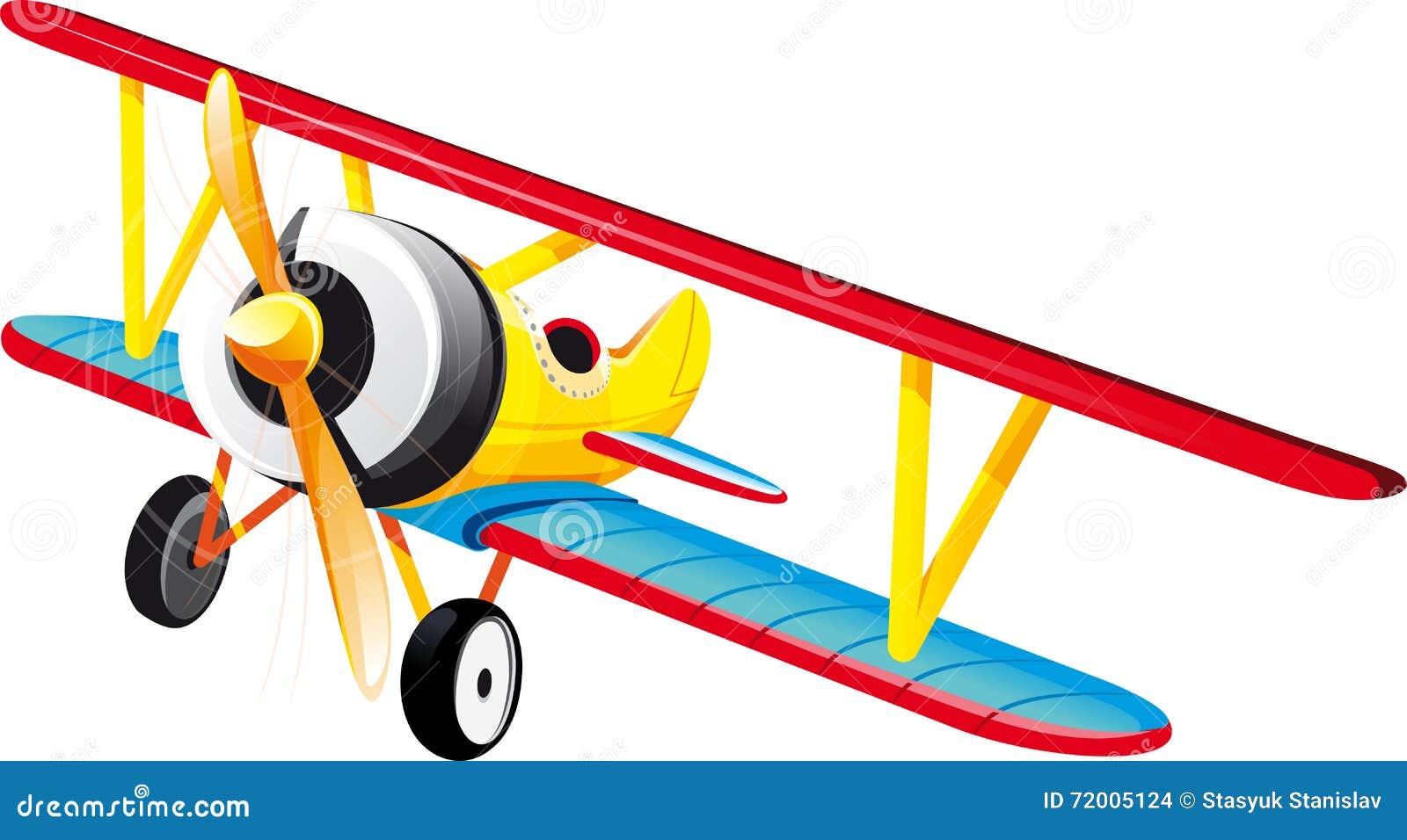 Bright retro biplane stock vector. Illustration of pilot - 72005124