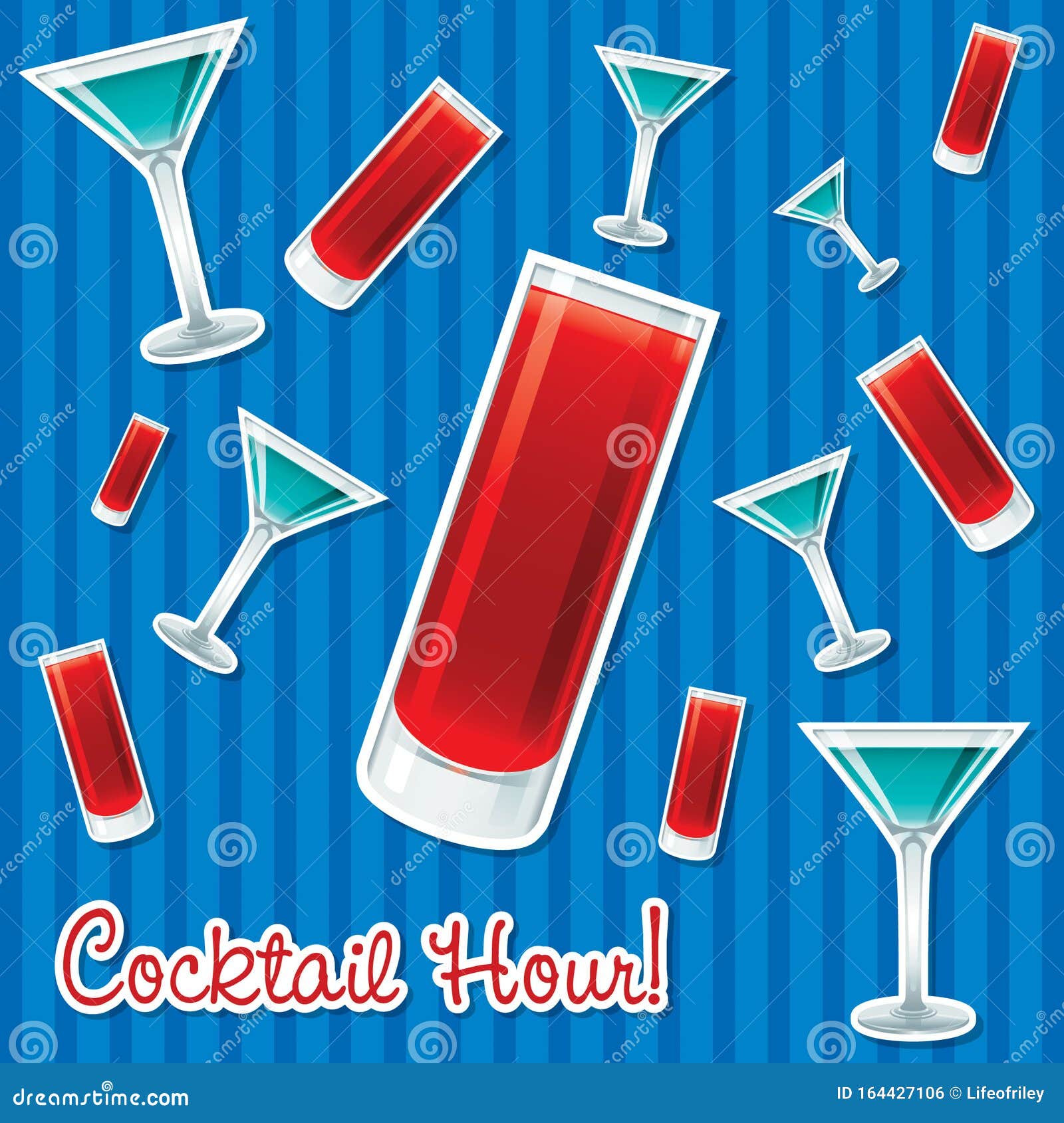 Bright Retro Cocktail Sticker Card Stock Vector - Illustration of night ...