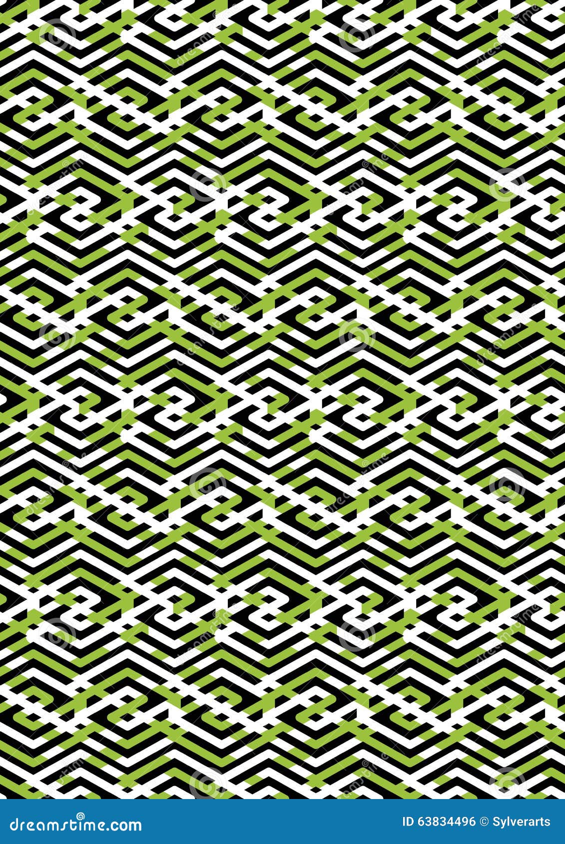 Bright Rhythmic Endless Pattern with Zigzag Black Lines, Vivid C Stock ...