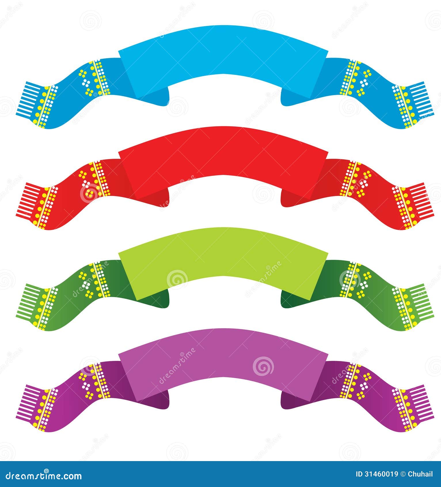 Bright ribbons set stock vector. Illustration of achievement - 31460019