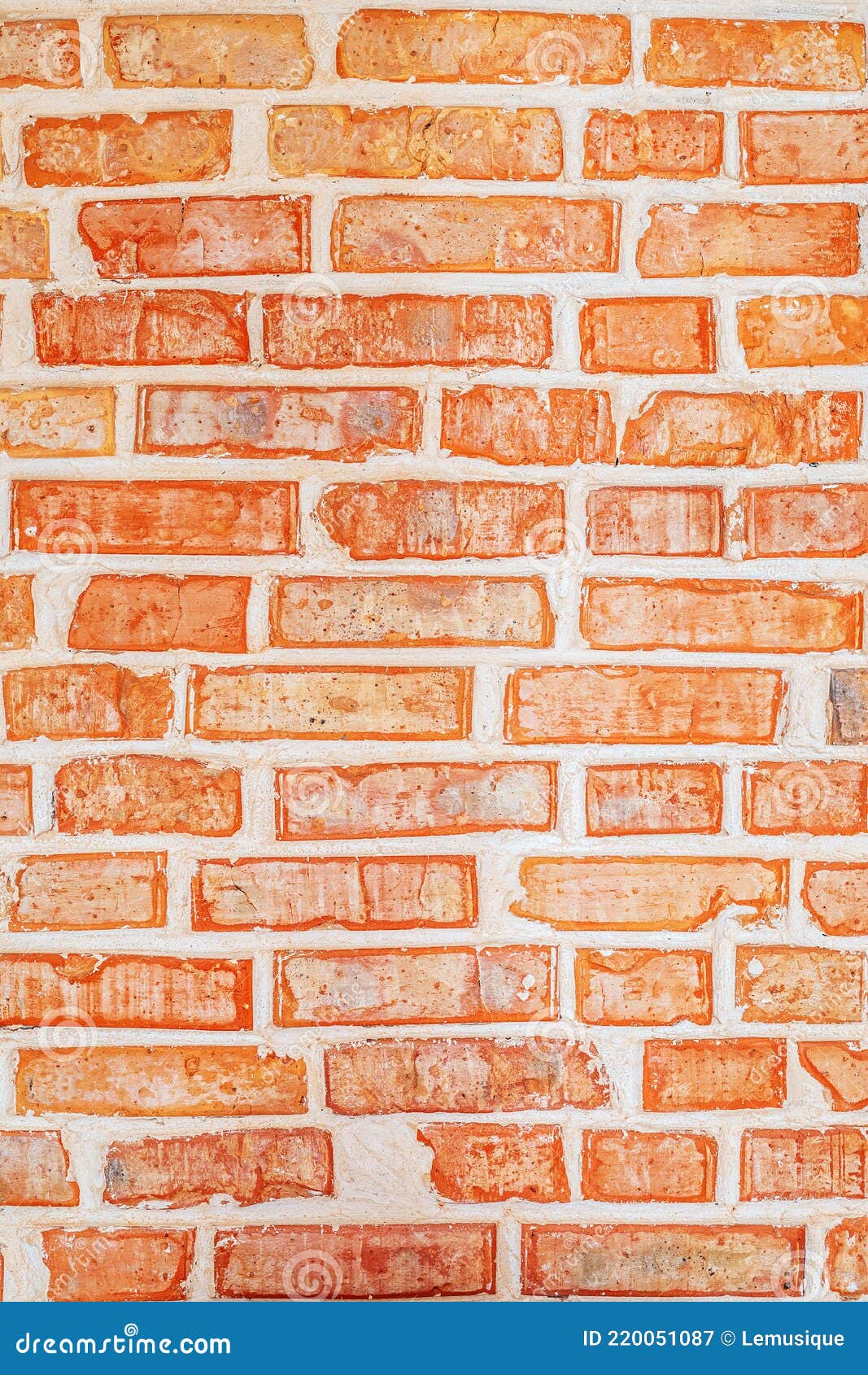 Bright and Rich Orange Sanded Loft Brick Wall Texture Background Stock ...