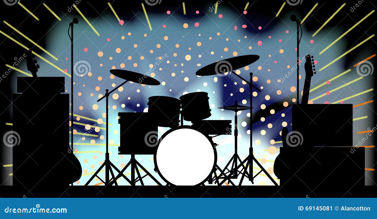 Bright Rock Band Stage Stock Illustrations – 313 Bright Rock Band Stage ...